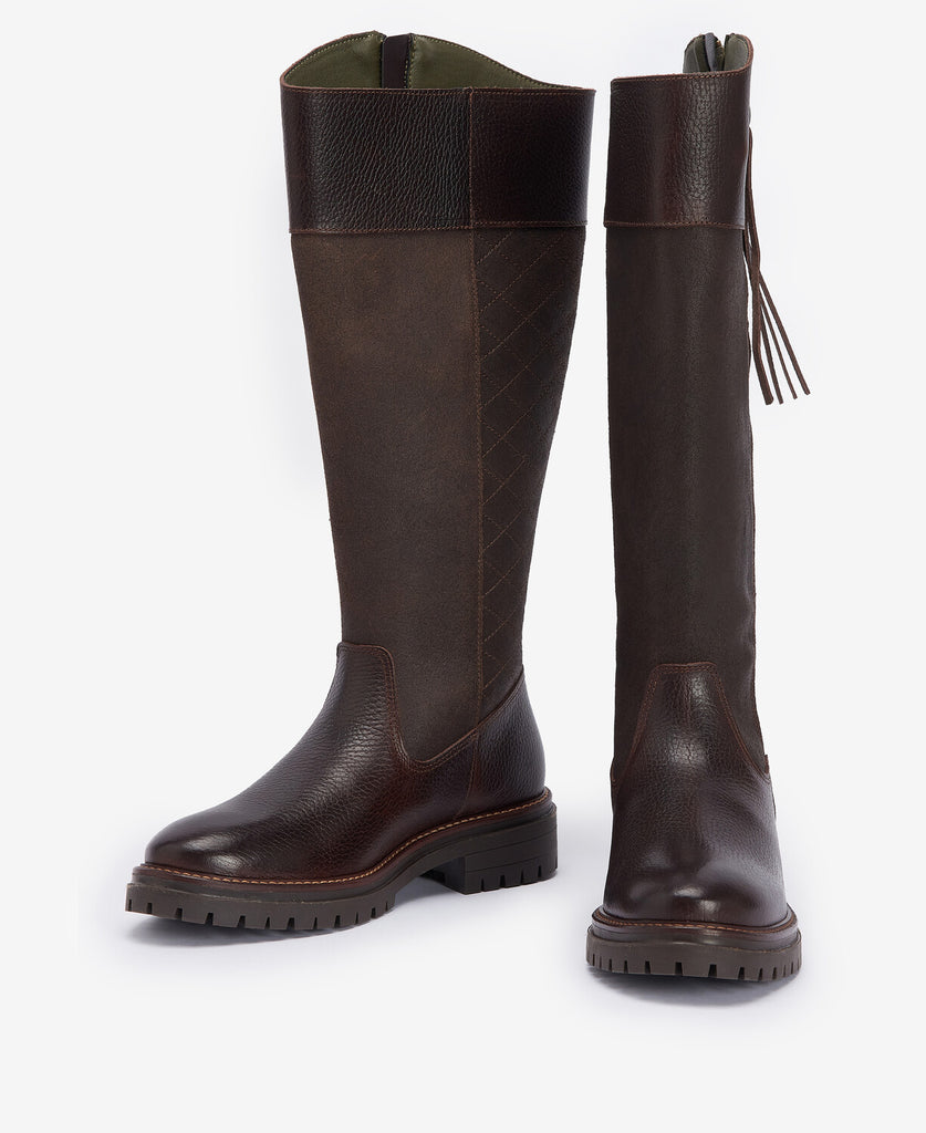 Barbour Ingrid Tall Boot - Dark Brown – House of Country