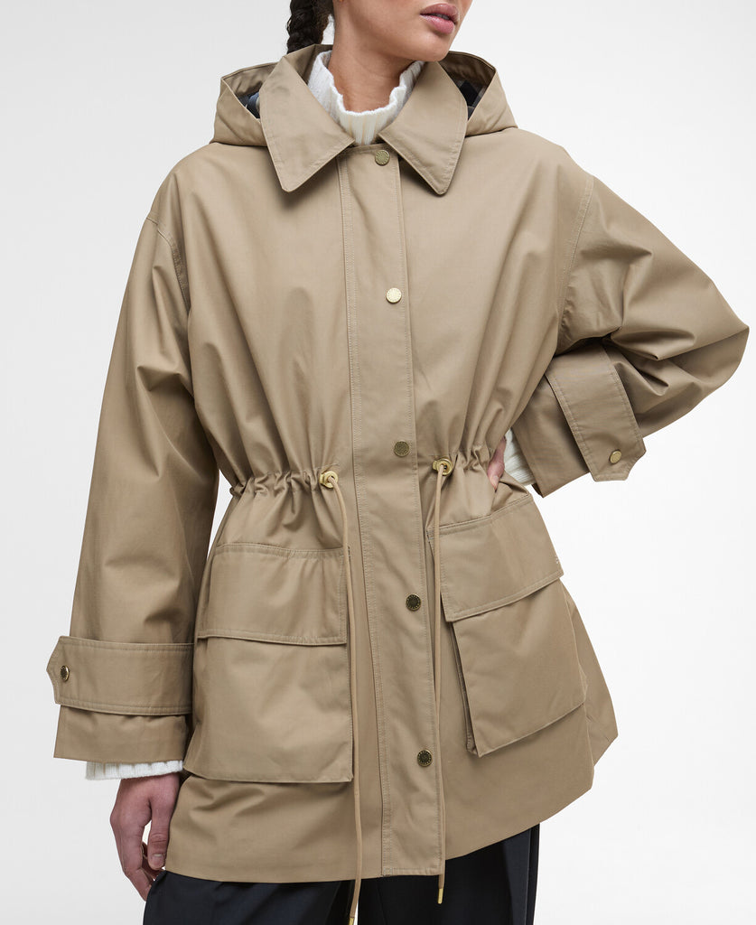 Barbour Fallyn Showerproof Jacket - Military Brown/Hessian Tartan ...