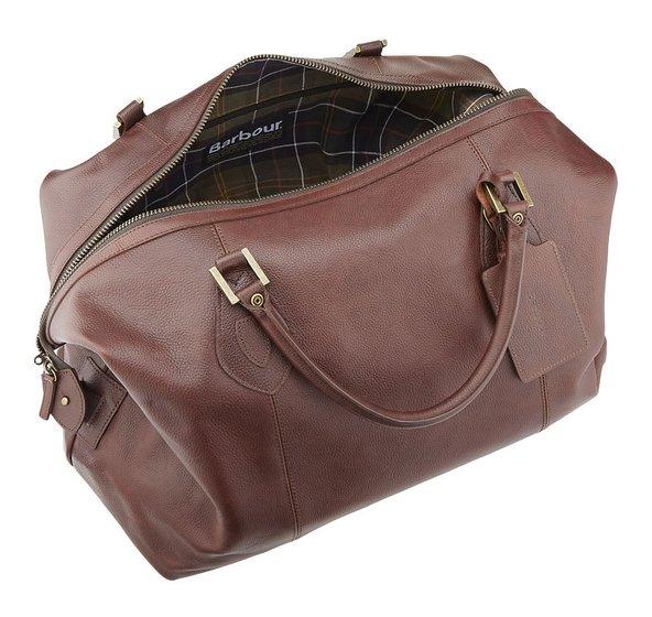 Barbour Leather Medium Travel Explorer Bag - Dark Brown – House of Country